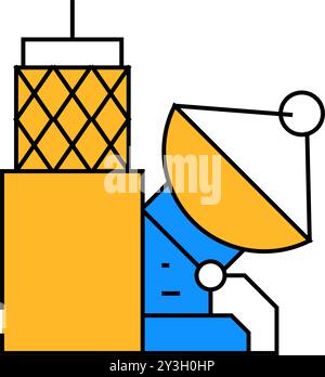coaxial cable for television signals color icon vector. coaxial cable ...