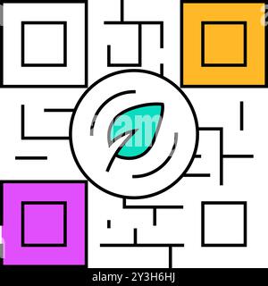 qr code for payment by chia cryptocurrency color icon vector ...