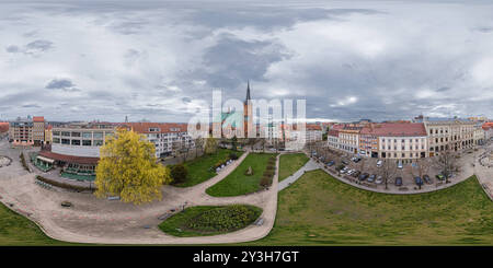360° view of Aerial view of the Oder River and the city of Szczecin ...