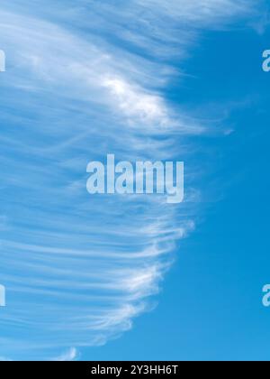 Cirrus cloud. Wisps of cirrus cloud in the sky. Cirrus is a high ...