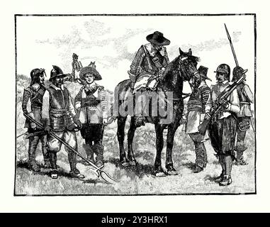 An old engraving of the uniforms worn by the British Army during ...