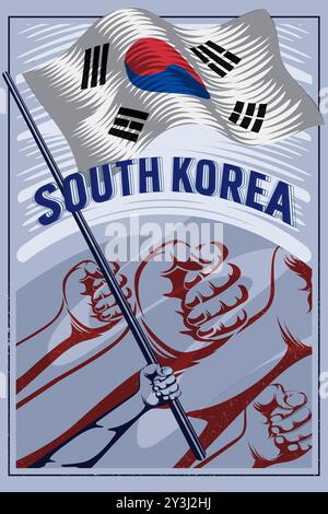 Flag of South Korea, Republic of Korea. Template for award design, an ...