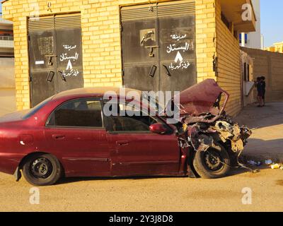 Cairo, Egypt, August 31 2024: The aftermath of an accident due to ...