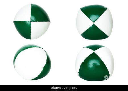 4 isolated juggling balls in different positions and angles. Grey ...