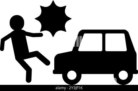 Pictograms for collision warning, safety signs, danger, and alerts ...