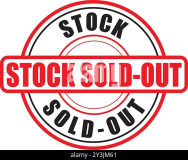 out of stock sign. round isolated sticker. ribbon tag Stock Vector ...