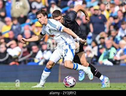Brenden Aaronson of Leeds United in action during the Premier League ...