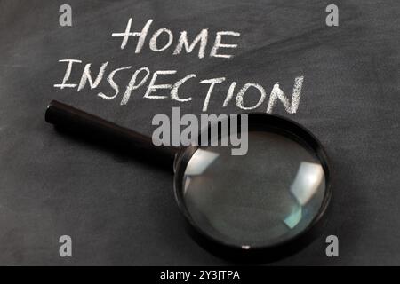 Home inspection words written on a chalk board Stock Photo - Alamy