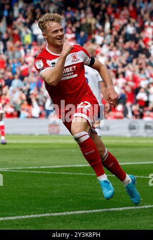 Tommy Conway of Middlesbrough celebrates his goal to make it 3-0 during ...
