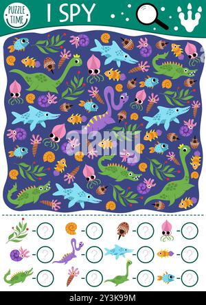Dinosaur I spy game for kids. Searching and counting activity with ...