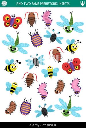 Find two same insects. Matching activity for preschool children. Funny ...