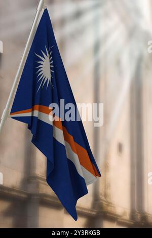 Education in Marshall Islands concept. Marshallese flag with graduation ...