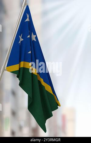 Solomon Islands, Honiara - national flag pinned on political map - 3D ...