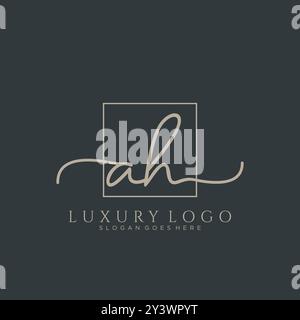 AH Initial handwriting logo design Stock Vector Image & Art - Alamy