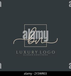luxury initial BN logo initials signature handwriting monogram isolated ...