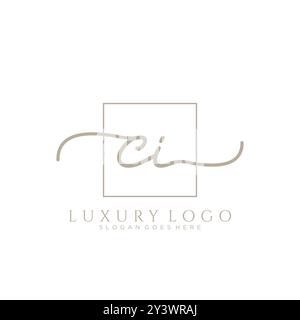 luxury initial CI logo initials signature handwriting monogram isolated ...