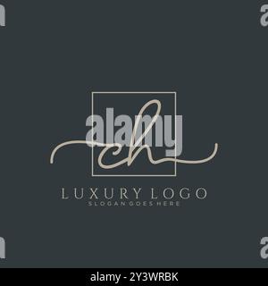 luxury initial CH logo initials signature handwriting monogram isolated ...