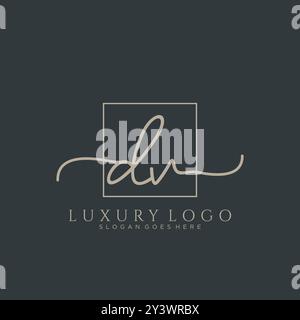 luxury initial DV logo initials signature handwriting monogram isolated ...