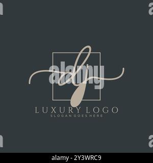 luxury initial DJ logo initials signature handwriting monogram isolated ...