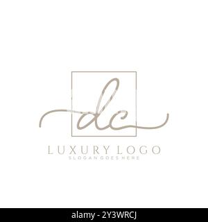 luxury initial DC logo initials signature handwriting monogram isolated ...