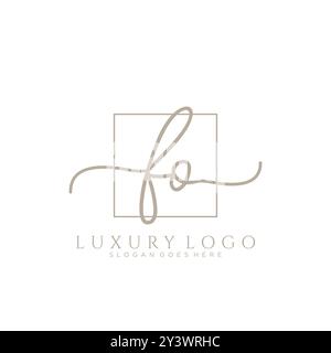 luxury initial FO logo initials signature handwriting monogram isolated ...