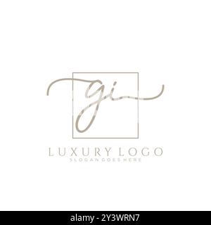 GI Initial handwriting logo design Stock Vector Image & Art - Alamy