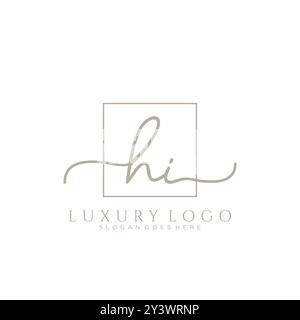 HI Initial handwriting logo design Stock Vector Image & Art - Alamy