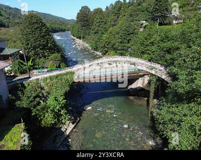 The Historical Caglayan Bridge in Findikli, Rize, Turkey was built ...