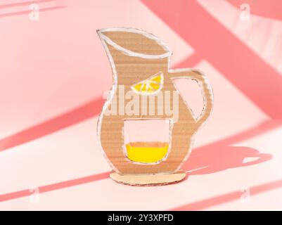 easy summer craft from recycled paper, lemonade pitcher in sunlight ...