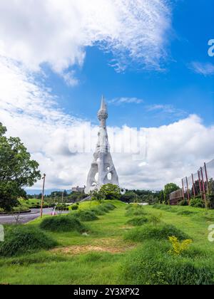 Aerial view of The Great Peace Prayer Tower or PL Peace Tower, in Osaka ...