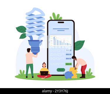 Payment of utility bill, economy. Tiny people monitor water consumption ...