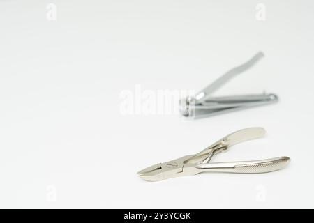Two types of nail clipper plier type and compound lever type Stock ...
