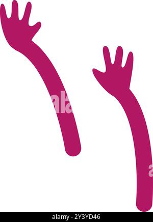 Two cartoon human hands reaching to each other. Helping hand symbol ...