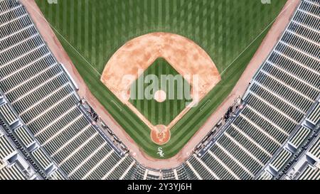 An aerial view of the MLB's Chicago White Sox's Guaranteed Rate Field ...