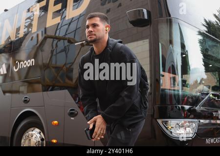 Bruno Guimaraes of Newcastle United arrives at the stadium during the ...