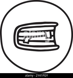Doodle book icon with bookmarks handdrawn with pen. Vector illustration ...