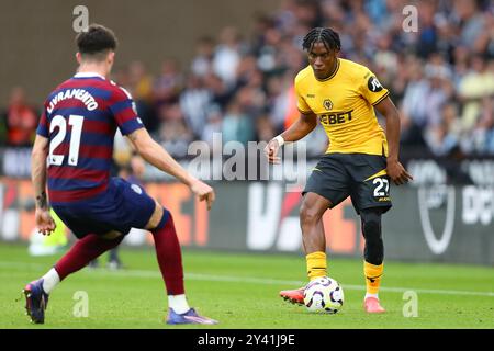 #27, Jean-Ricner Bellegarde of Wolves battles with #31, Issa Diop of ...