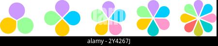 cute flower with six petals Stock Vector Image & Art - Alamy