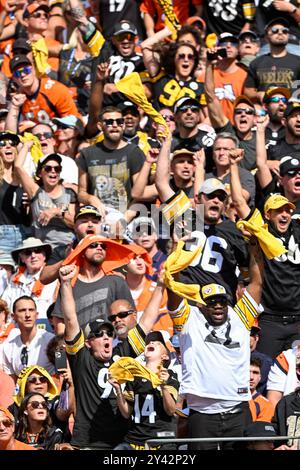 Pittsburgh Steelers fans cheer as their team announces a pick during ...