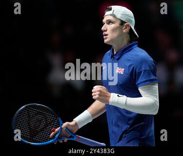 Jack Draper, of Great Britain, celebrates after defeating Carlos ...