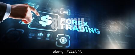 Inscription Forex Trading on Virtual Screen. Business Stock market ...