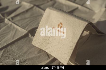 Disposable eco-friendly napkins made of recycled paper for reuse ...