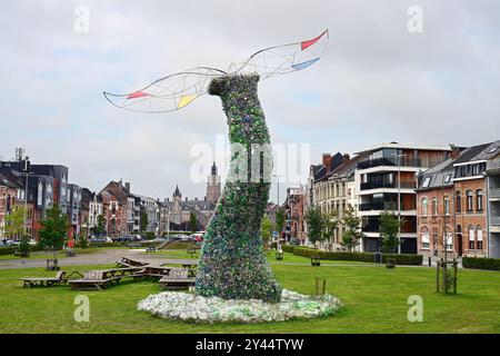 Plastic bottles Artwork in Dendermonde Stock Photo - Alamy