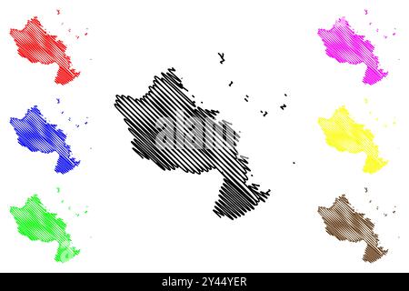 Mackay Region (Commonwealth of Australia, Queensland state) map vector ...