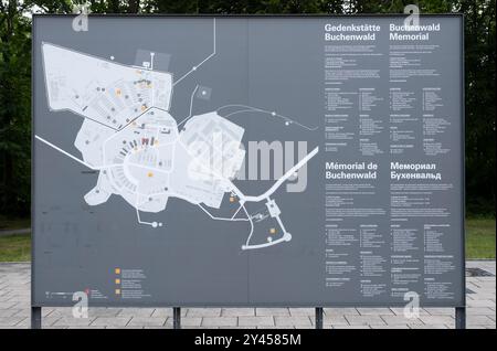 Map of Buchenwald concentration camp with memorial's outdoor facilities ...