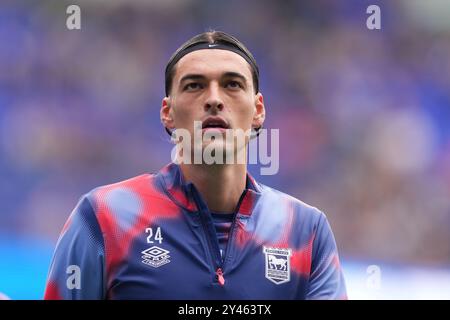 Jacob Greaves of Ipswich Town warms up prior to during the Sky Bet ...