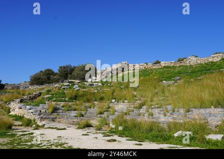 View of the ancient greek theater of Thorikos in Lavrio, Greece Stock ...