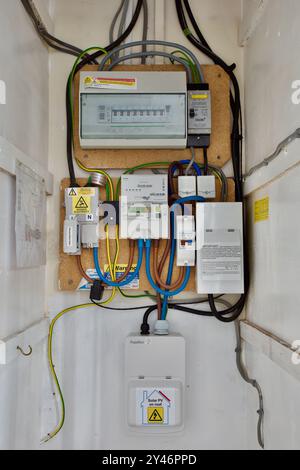 consumer unit box electrical fuse box old wire fuse type in a 1970's ...