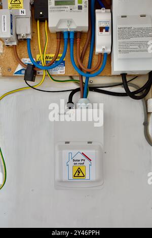 Electrical intake cupboard with domestic consumer unit, EV isolator ...