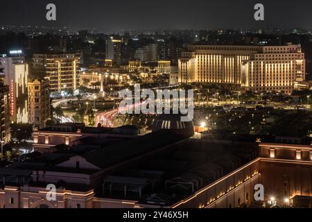 Cairo, Egypt. 13th Sep, 2024. A night view of Cairo's Tahrir square ...